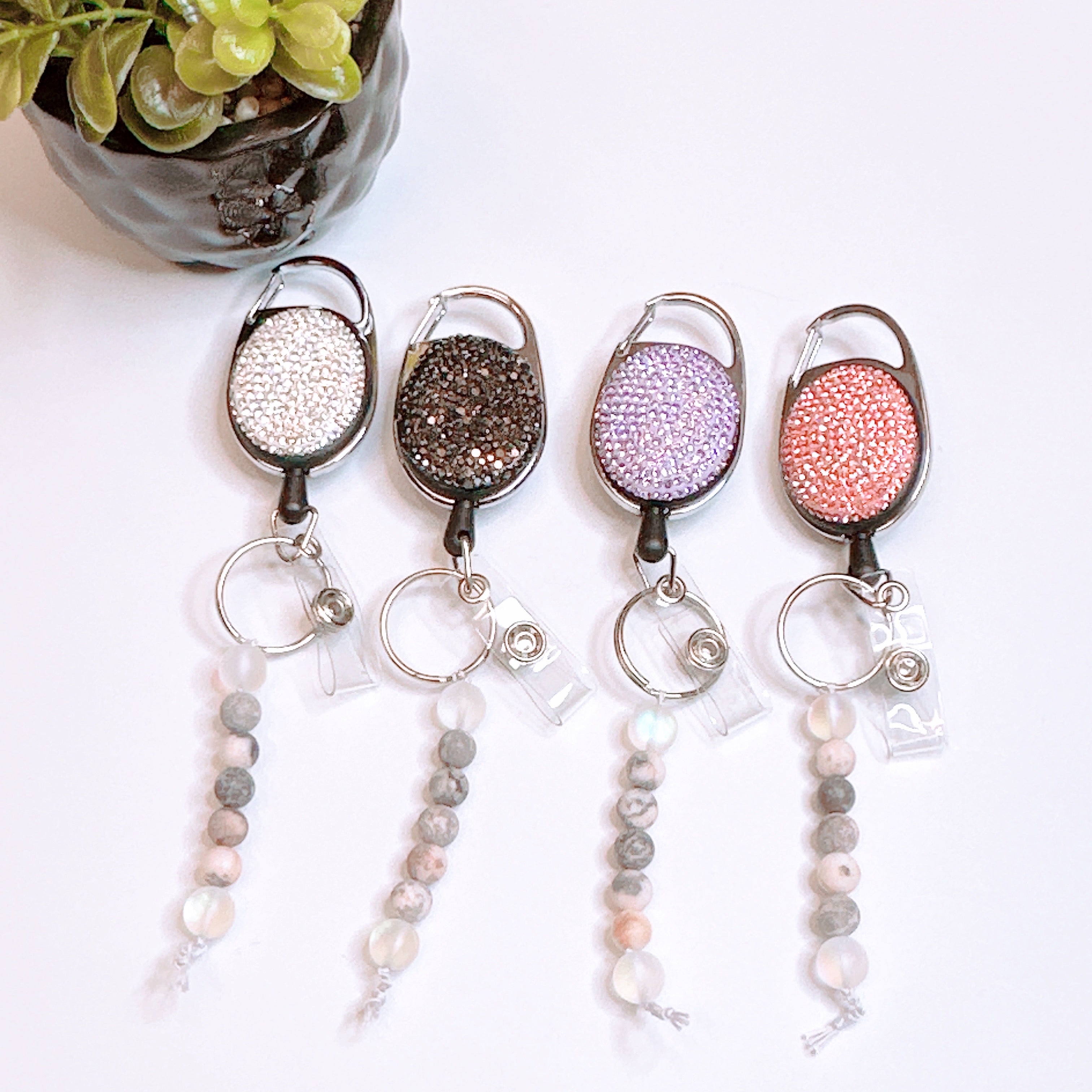 Rhinestone Retractable Key Chain