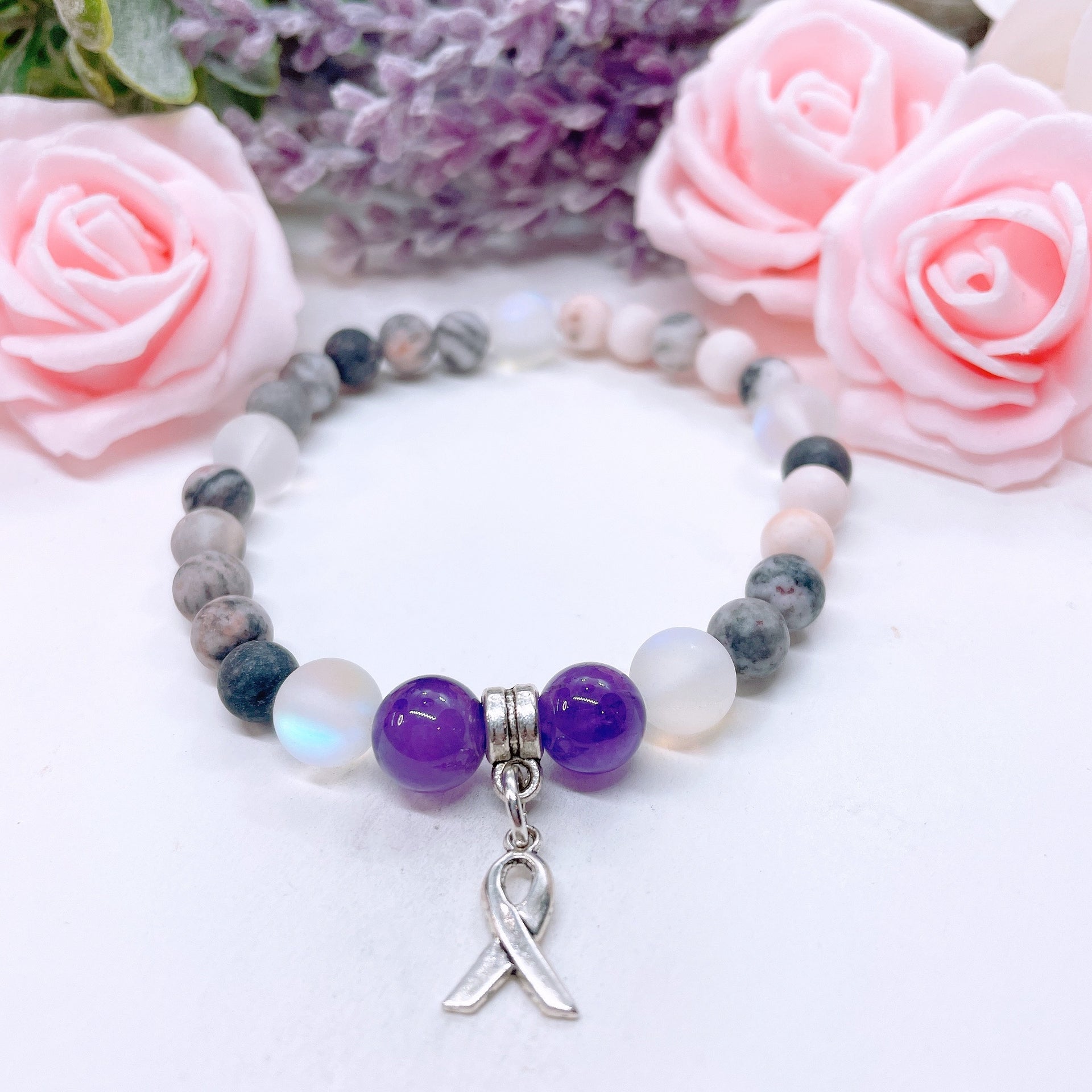 Cancer Ribbon Charm Bracelet | 5 Second Rule Bracelet